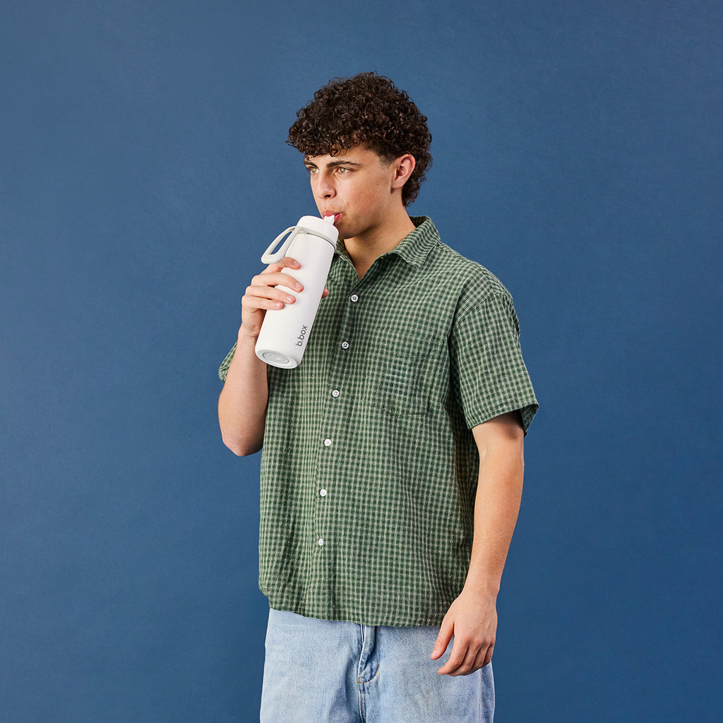 bbox for kids | 690ml Insulated Flip Top Bottle - white out – b.box AU